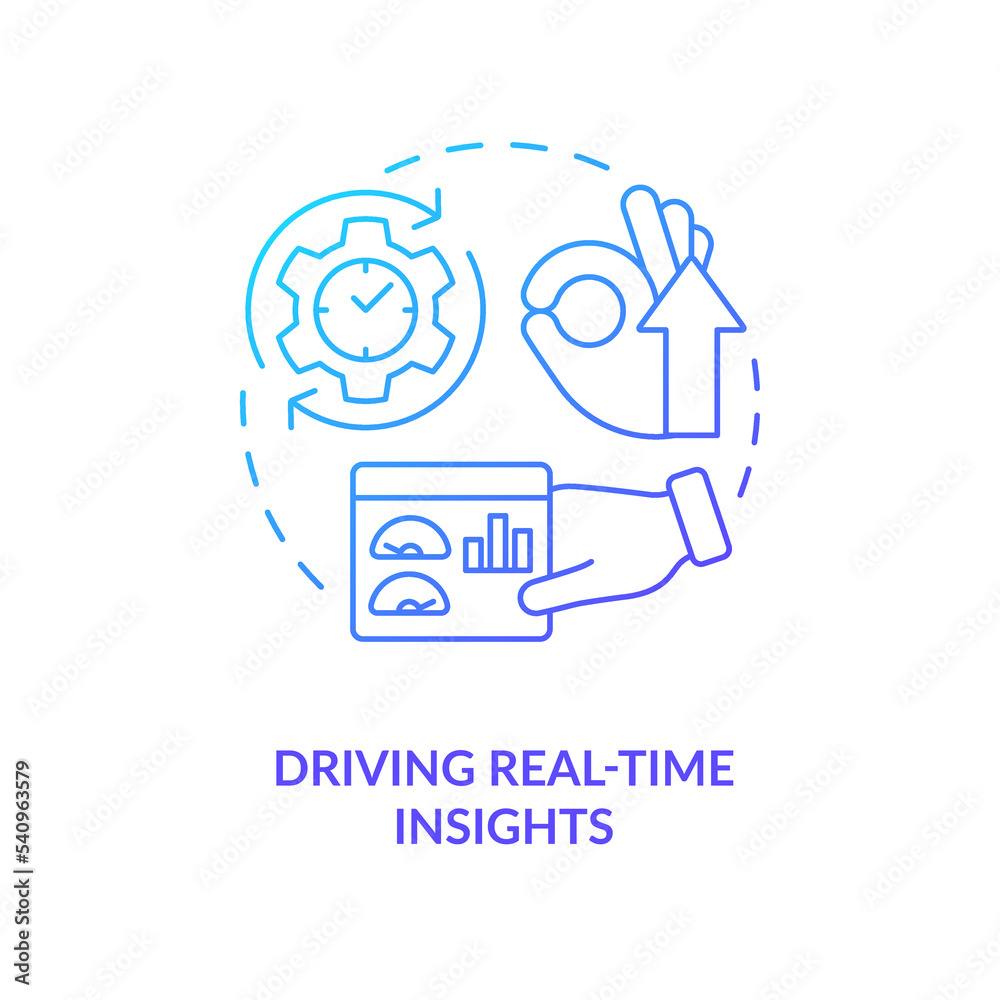 Generate real-time insights blue gradient concept icon. Improve ...