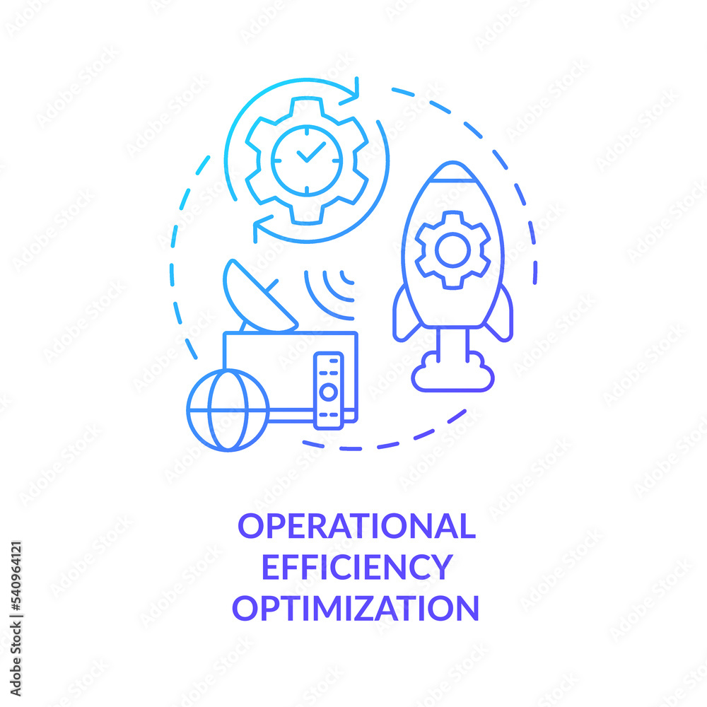 Operational efficiency optimization blue gradient concept icon. IoT ...