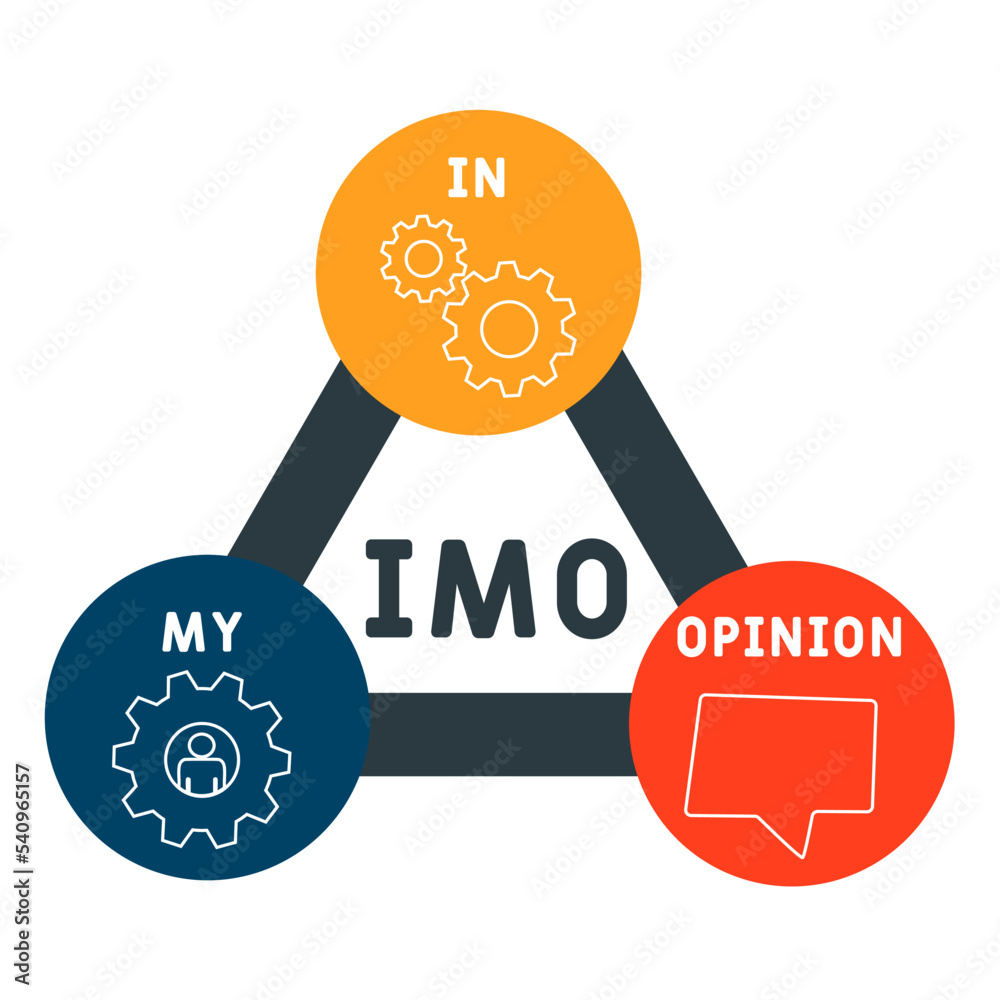 IMO - in my opinion acronym. business concept background. vector ...