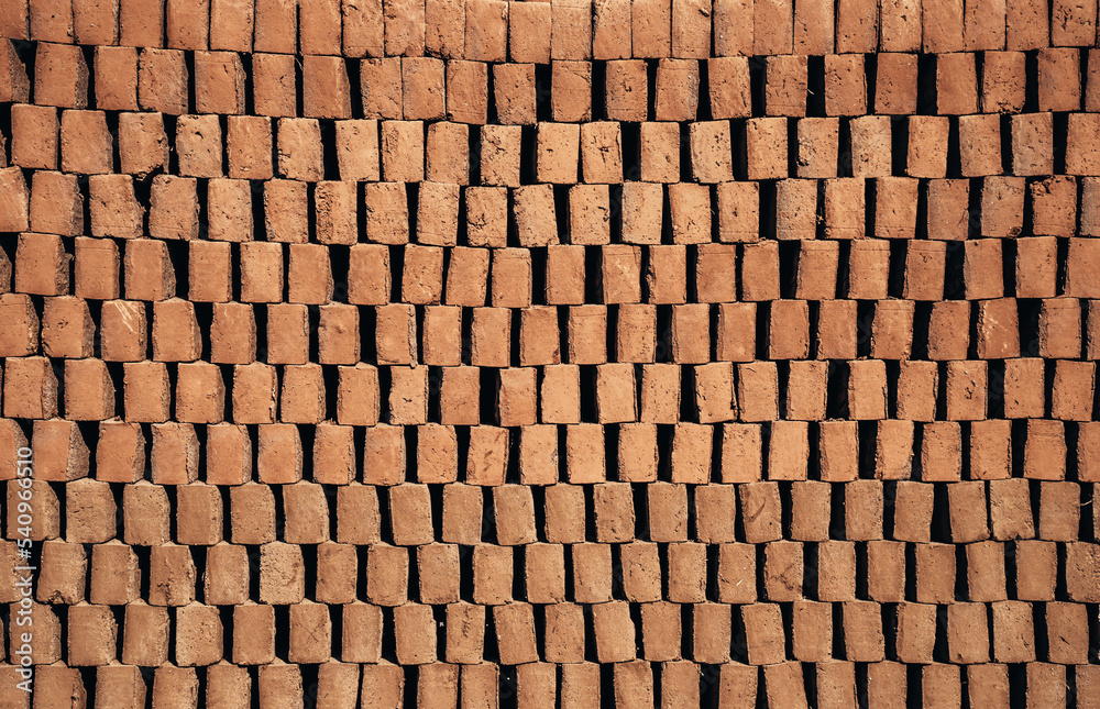 Mud brick wall background and texture Stock Photo | Adobe Stock