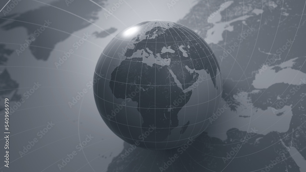 World map banner concept. Detailed flat map of continents. 3d rendering ...