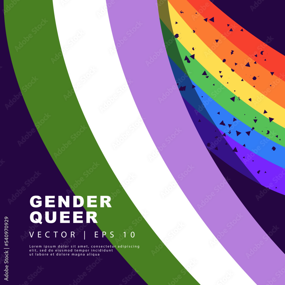 LGBT flag and gender pride flag. Sexual identification. Vector ...