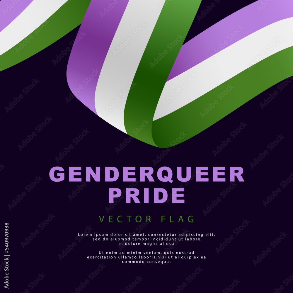 Ribbon in the form of a flag of gender-based pride. Sexual ...