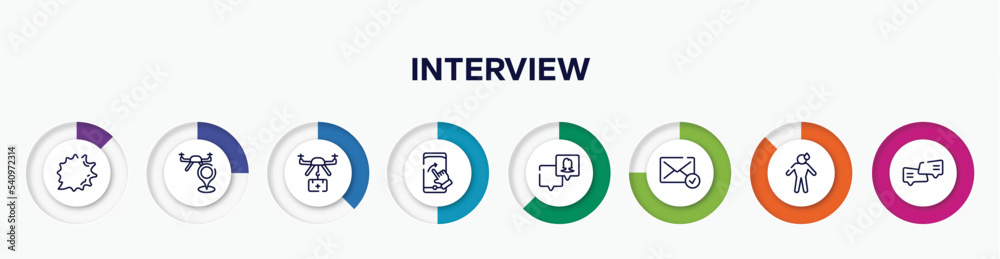 infographic element with interview outline icons. included shout ...