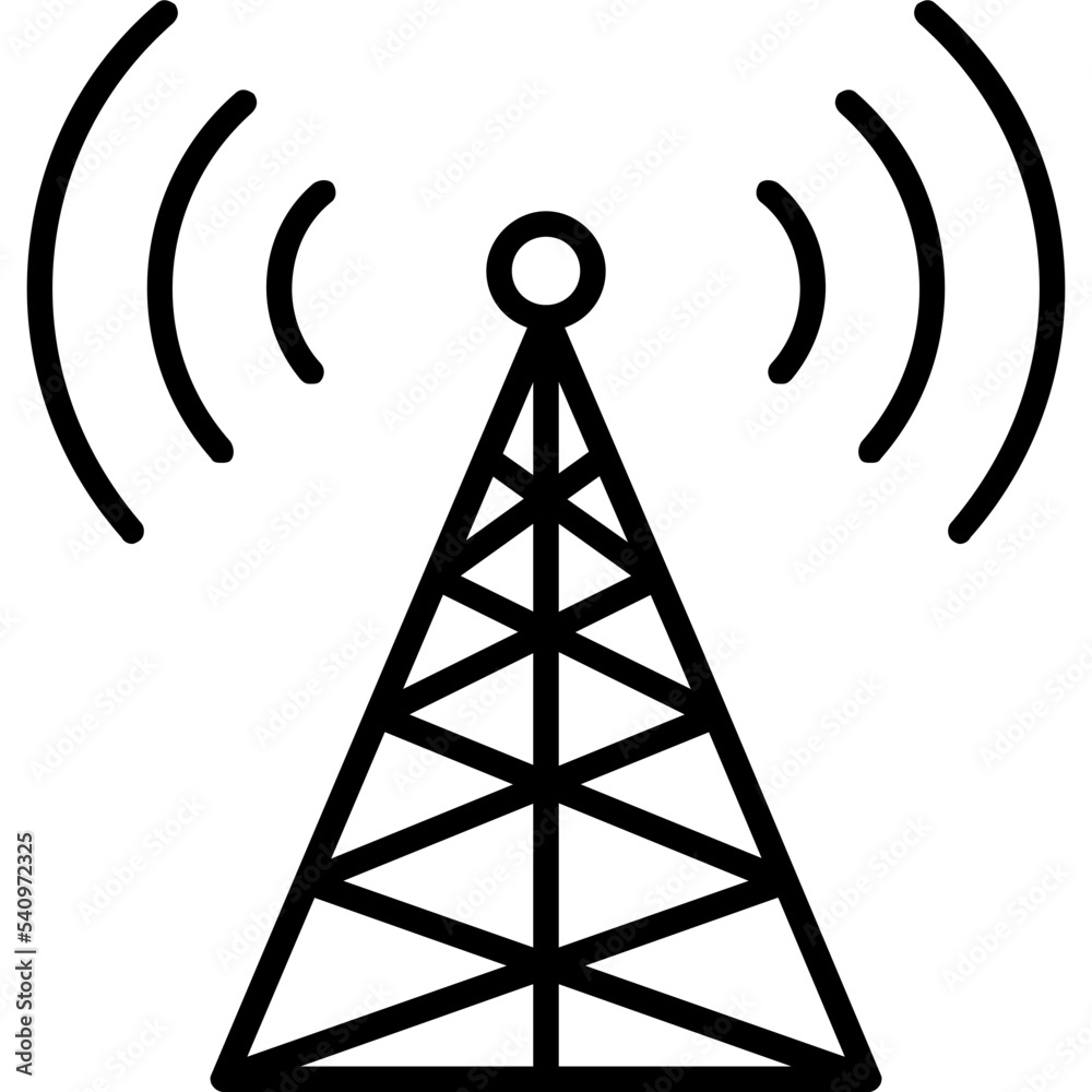 Radio Tower Icon Stock Vector | Adobe Stock