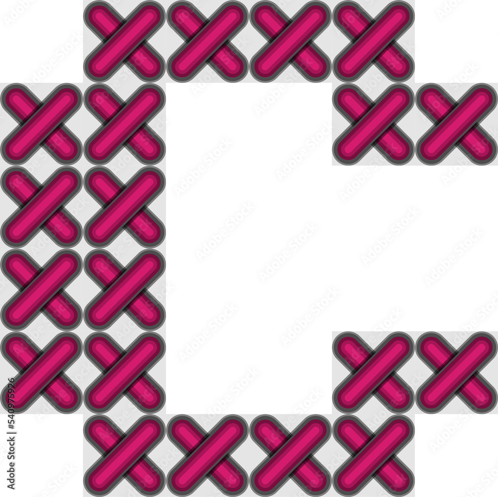 Cross stitch style typographic alphabet letter lowercase c Stock ...