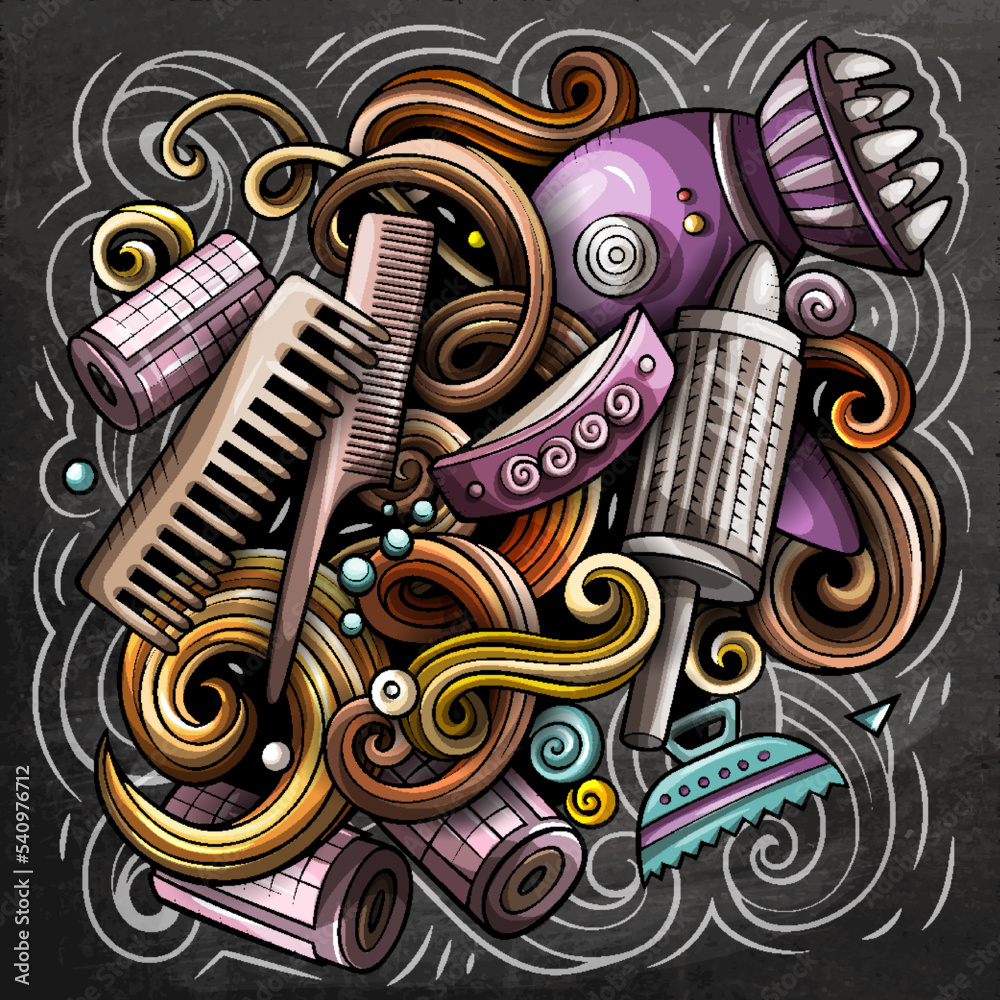 Hair Salon cartoon vector illustration Stock Vector | Adobe Stock