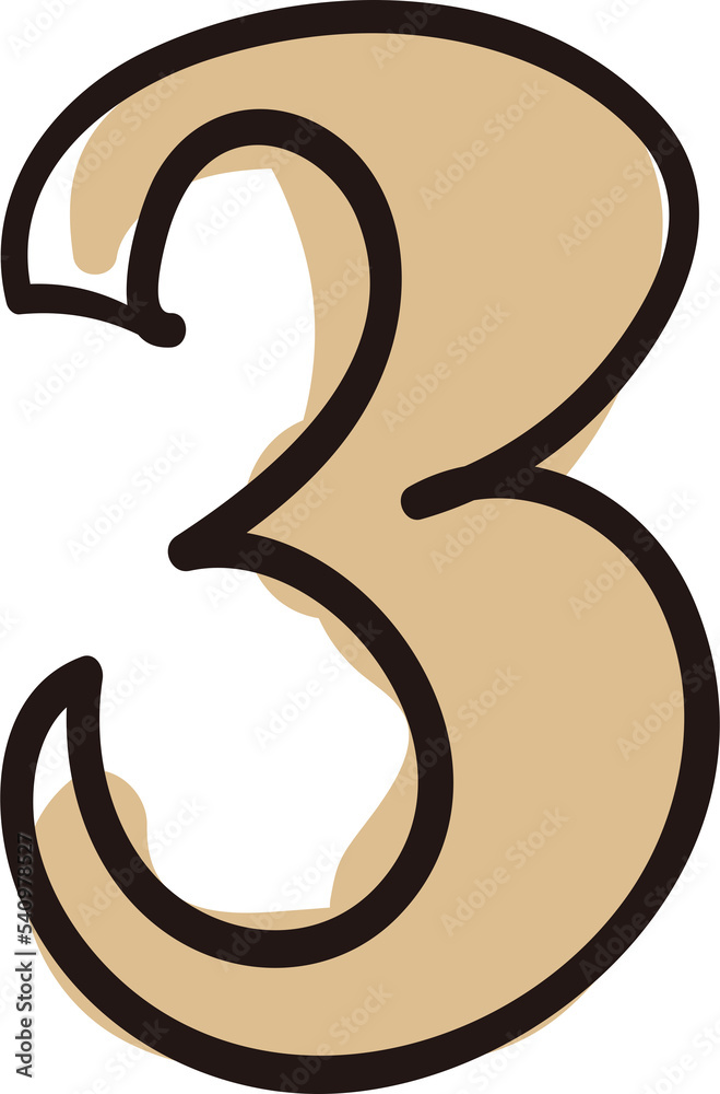 Graffiti hand drawn style letter number three Stock Illustration ...