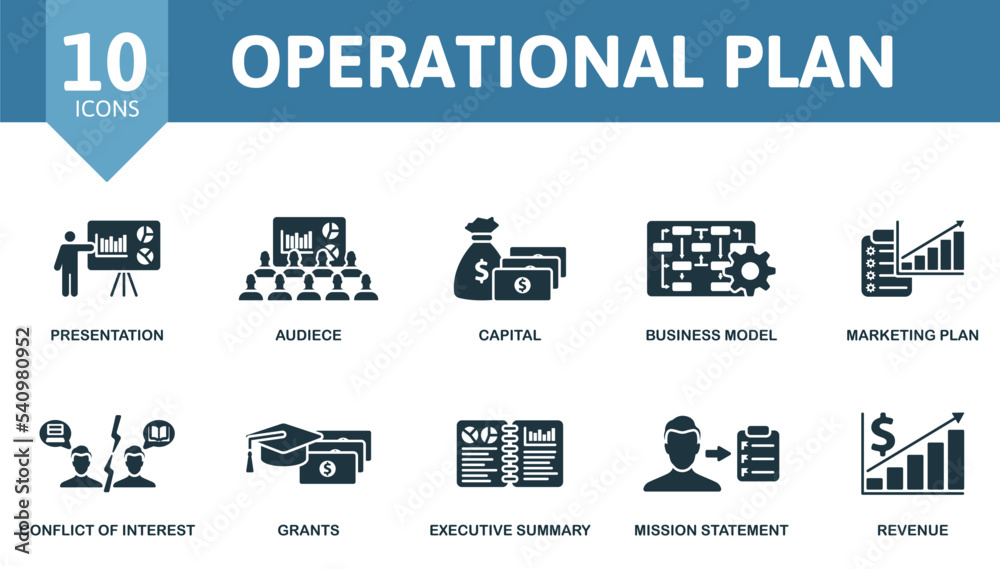 Operational Plan icon set. Monochrome simple Operational Plan icon ... Operational Plan icon set. Monochrome simple Operational Plan icon ...