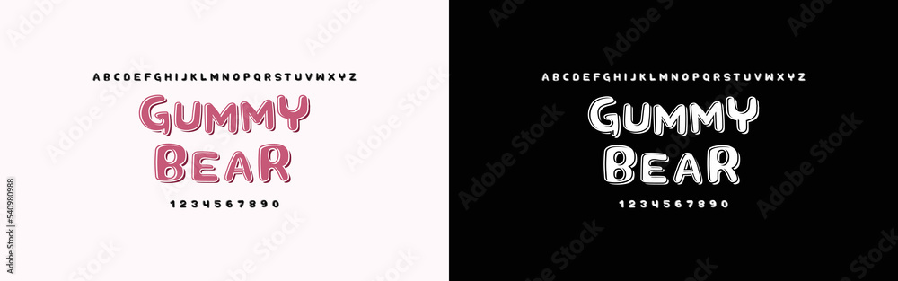 Gummy Bear Font. Decorative Font. Upper case Regular Monochrome ...