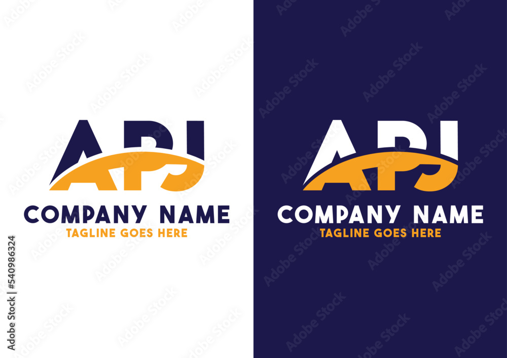 Letter APJ logo design vector template, APJ logo Stock Vector | Adobe Stock