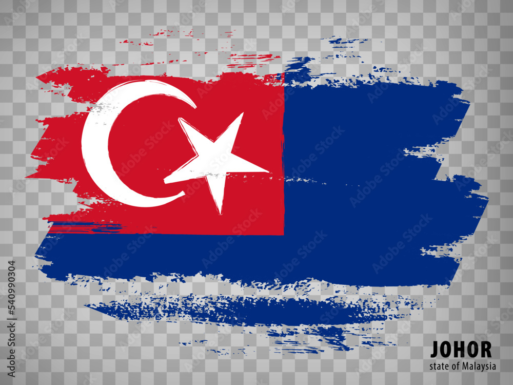 Flag of Johor from brush strokes. Flag State Johor of Malaysia with ...