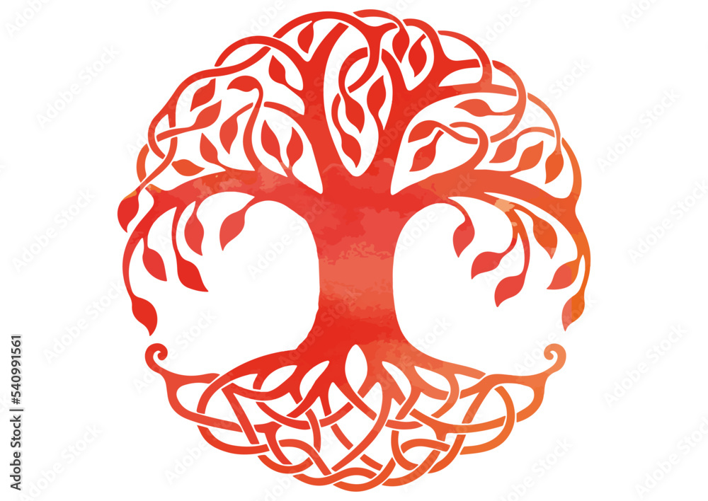 Painted tree of life. Watercolor tree of life isolated on white ...