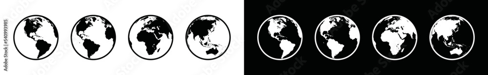 World icon vector collection. Globe, earth, planet, universe symbol ...