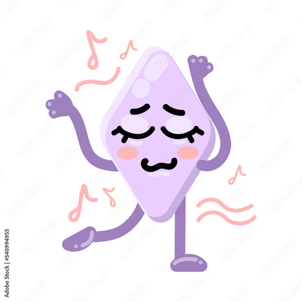 Abstract cute rhombus geometric character dancing. Vector illustration ...