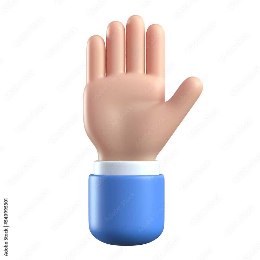 Cartoon 3d hand with open palm gesture, business hand taking an oath ...