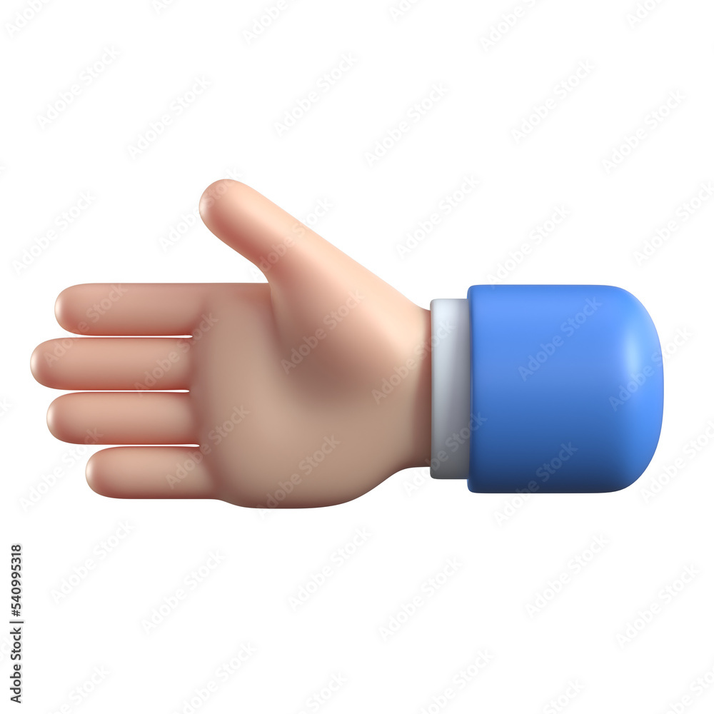 Cartoon 3d hand reaching for someone or something, business hand in a ...