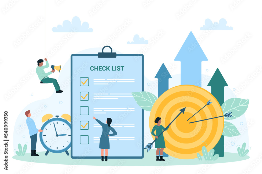 Productive management, organization for business achievement vector ...