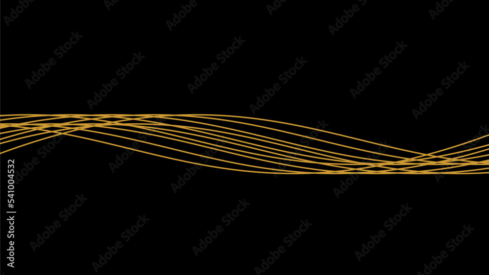 swirl gold line pattern on black background stock vector Stock Vector ...