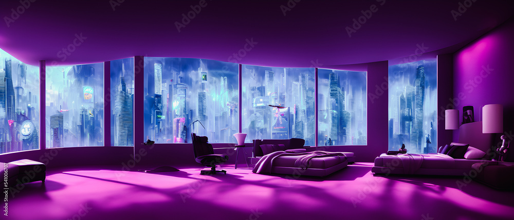 Artistic concept painting of a beautiful bed room interior, background ...