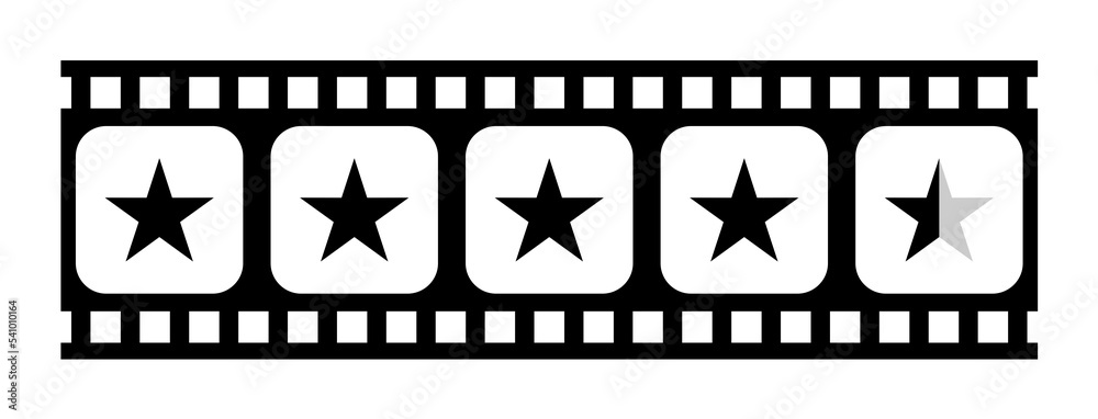 Visual of the Five (5) Star Sign in the Filmstrip Silhouette. Star ...