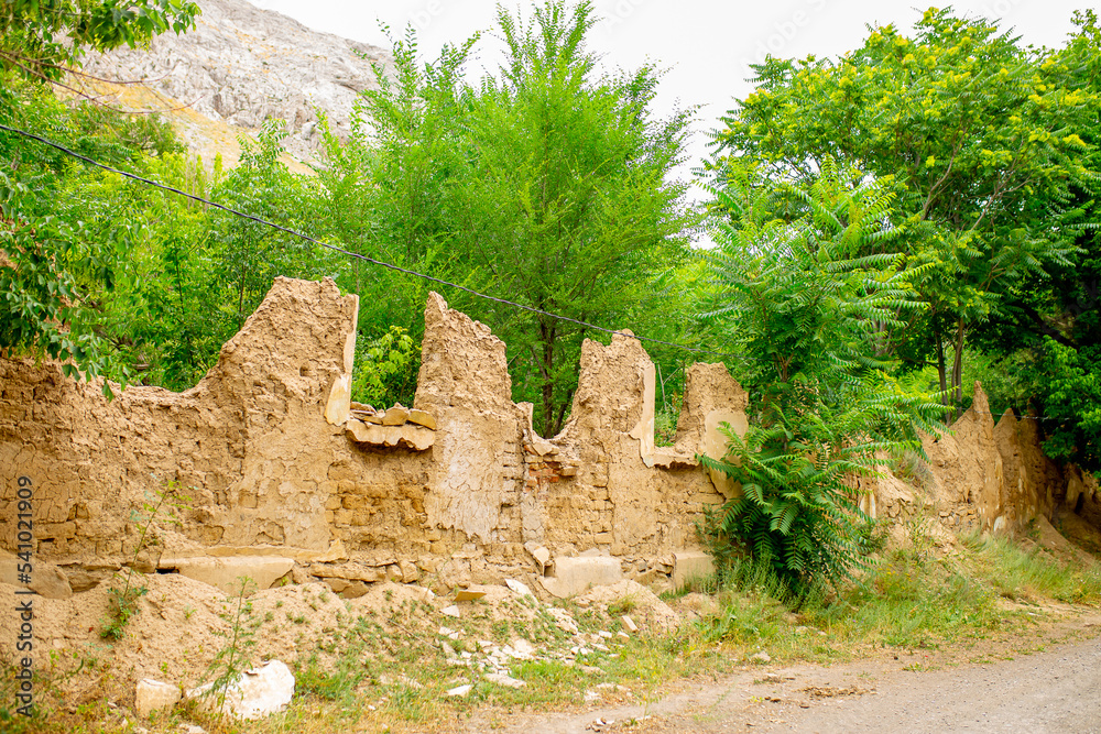 Destroyed and abandoned buildings of the city after the war, bombing ...