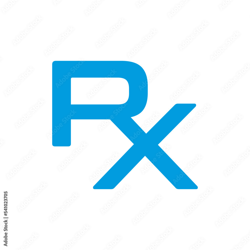 RX symbol, medical health logo company design illustration. Stock ...