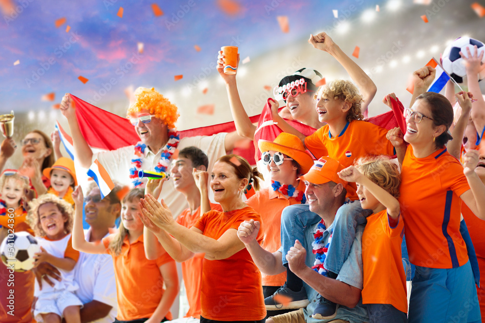 Netherlands football team supporter on stadium. Stock Photo | Adobe Stock