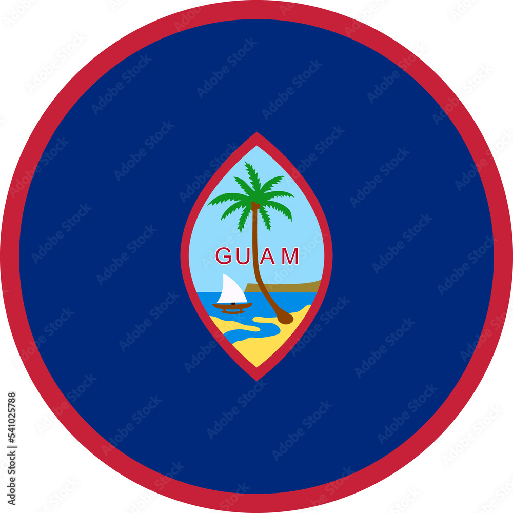 Guam Round Flag. Guamanian Circle Circular Country Nation National ...