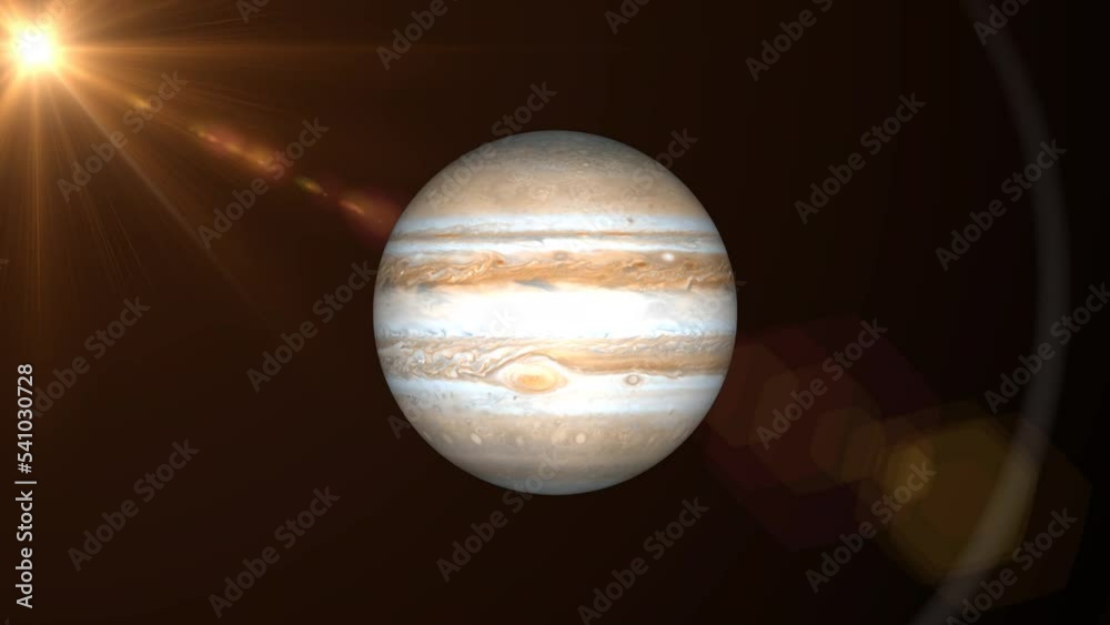 Vidéo Stock 3d Jupiter planet rotating 360 degree with soft 3d lighting ...