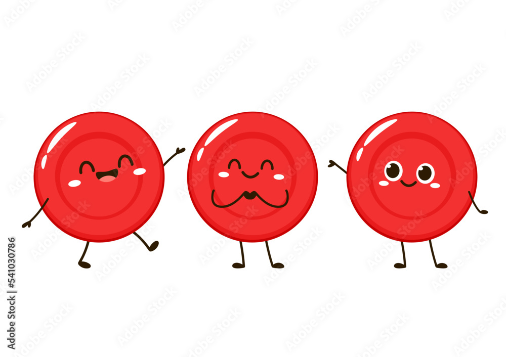 Red blood cell character design. Red blood cell vector. free space for ...
