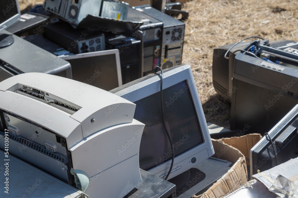 computer waste in landfill Stock Photo | Adobe Stock
