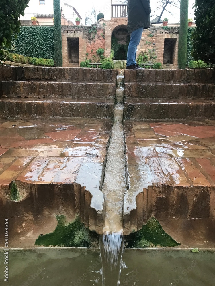 Water Irrigation system in Alhambra, Granada, Spain Stock Photo | Adobe ...