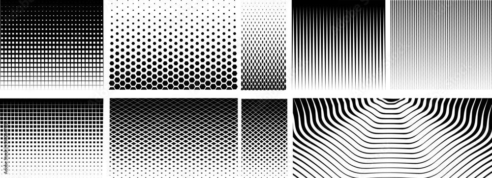 Collection of vector halftone backgrounds. Pop art template for your ...
