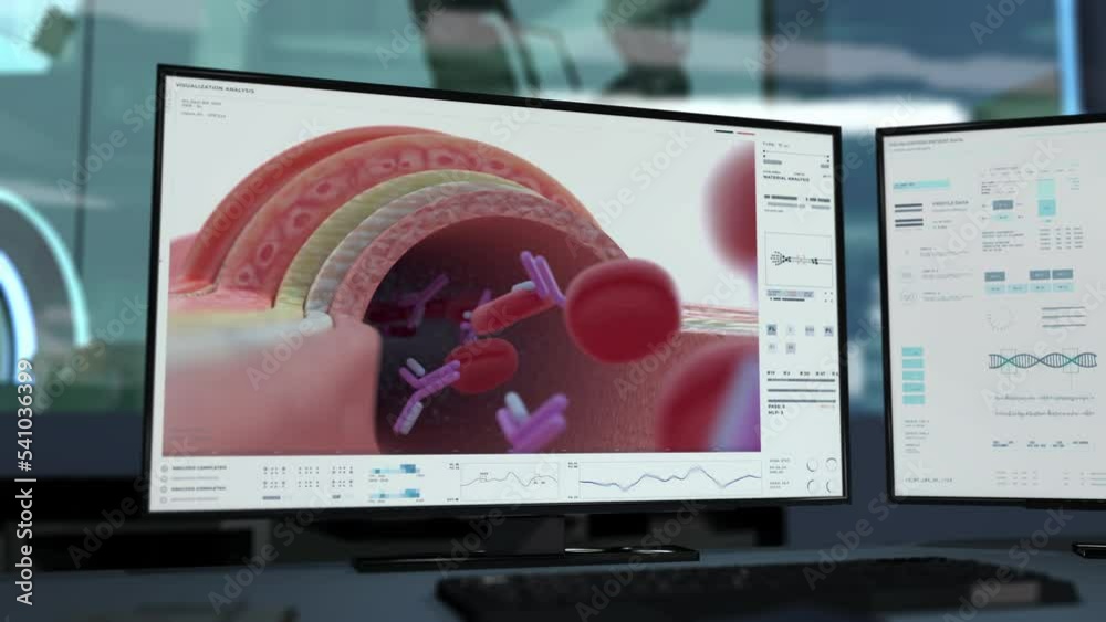 Stockvideo Anatomical analysis system scanning the human veins ...