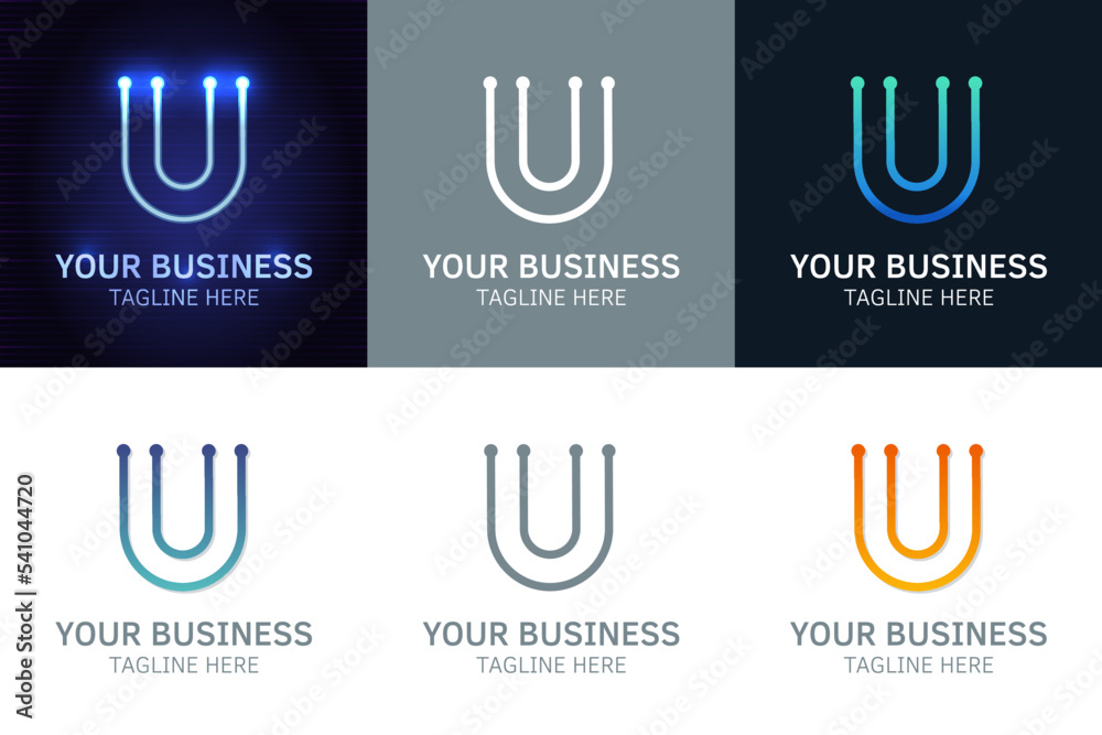 Letter U minimal logo icon design. Vector template graphic elements ...