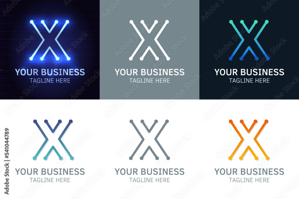Letter X minimal logo icon design. Vector template graphic elements ...