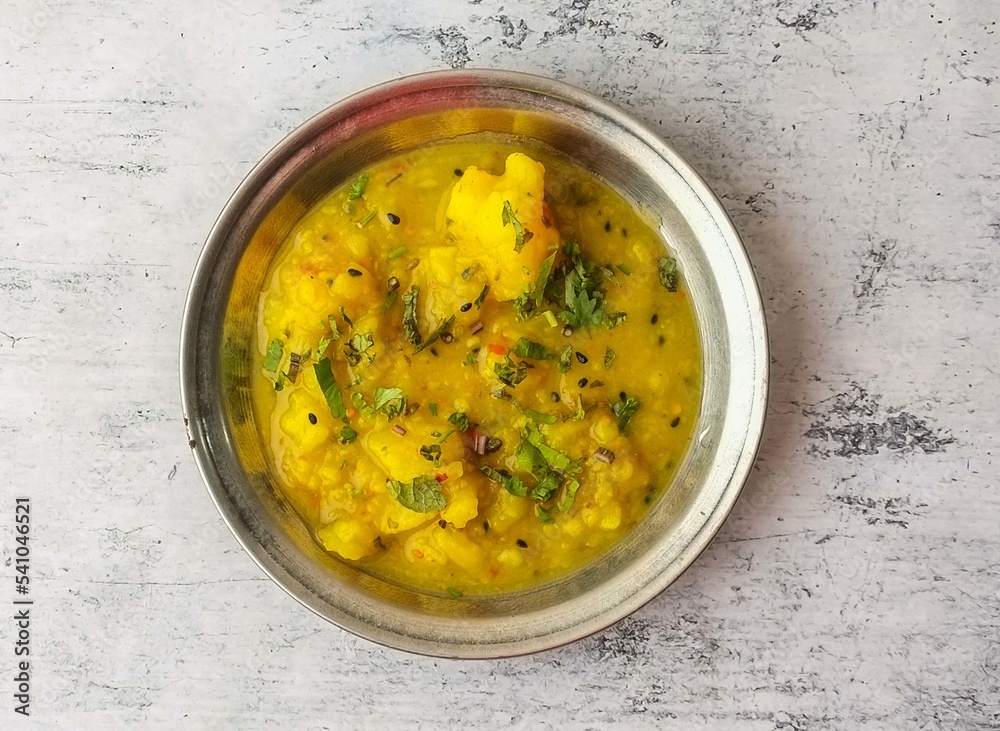 alu sabzi tarkari or potato vegetable served in a plate isolated on ...