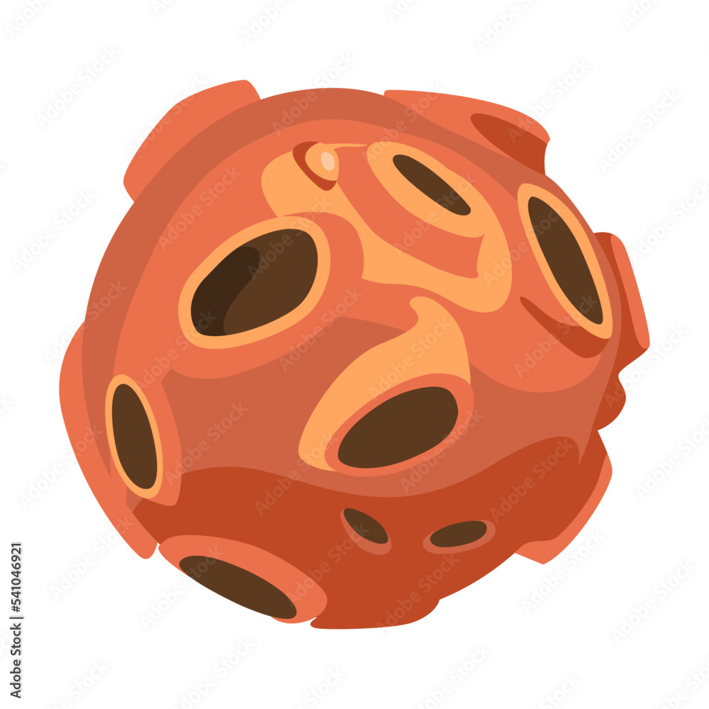 Cartoon Mercury planet vector illustration. Trendy space element ...