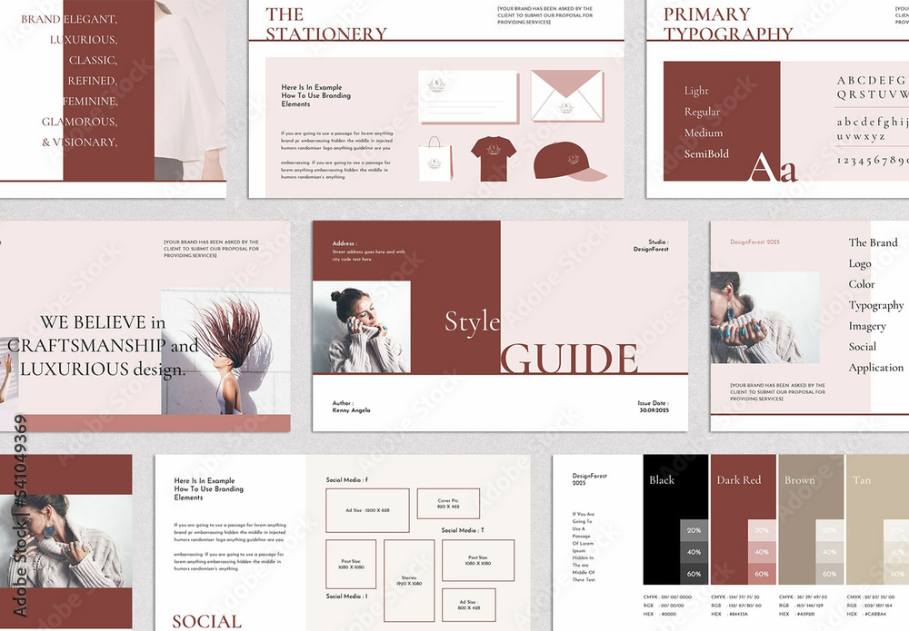 Brand Style Guide Presentation Layout Stock Template | Adobe Stock