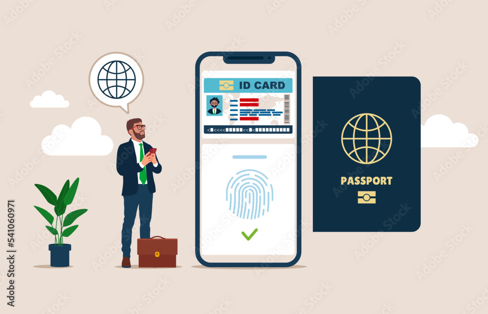 Smart ID card. Biometric documents in smartphone app. Electronic ...