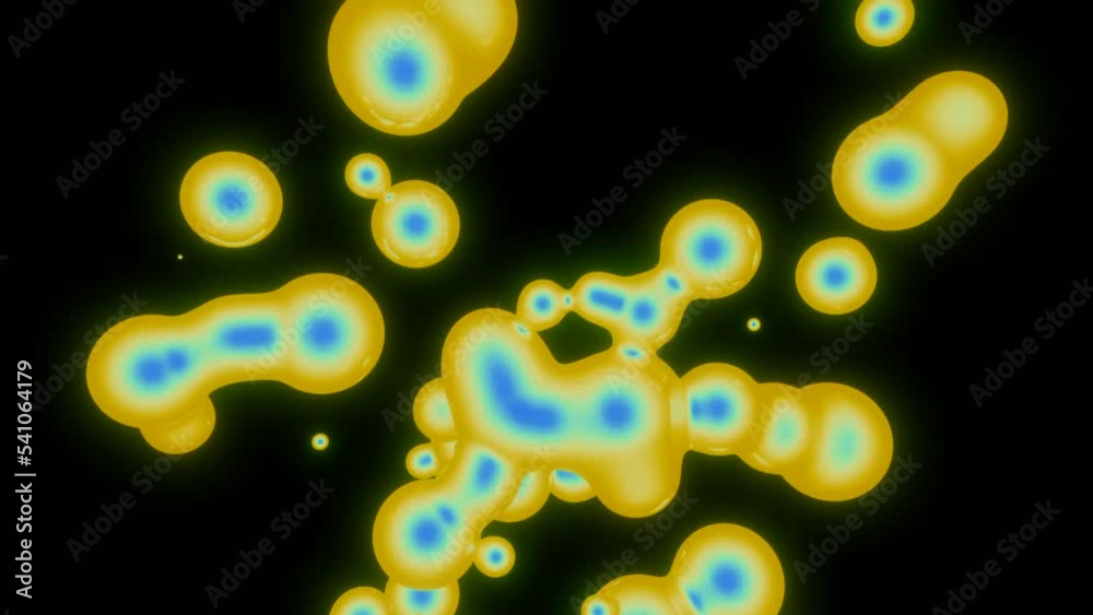 Rotating 3d bacteria molecules. Design. Animated background with moving ...