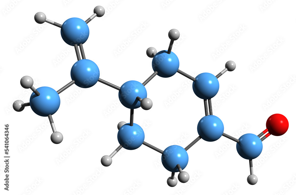 3D image of Perillaldehyde skeletal formula - molecular chemical ...