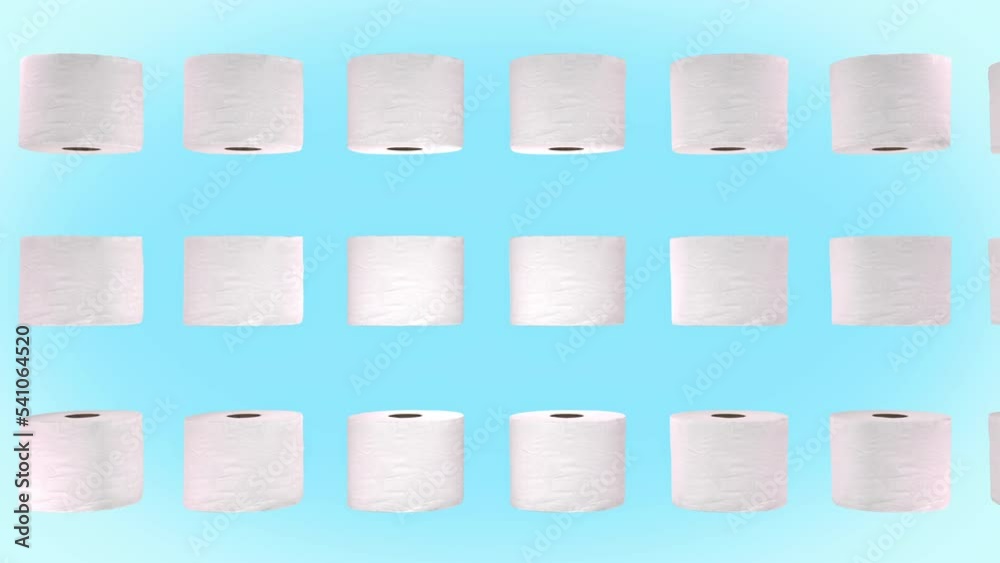 Huge amounts of clean toilet paper are moving in the weird background ...