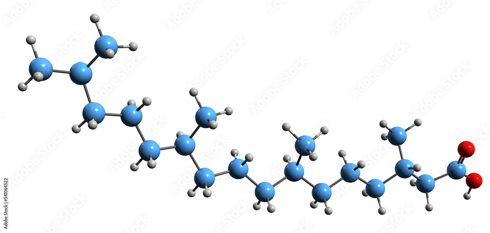 3D image of Phytanic acid skeletal formula - molecular chemical ...