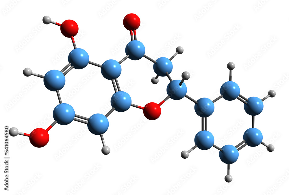 3D image of Pinocembrin skeletal formula - molecular chemical structure ...