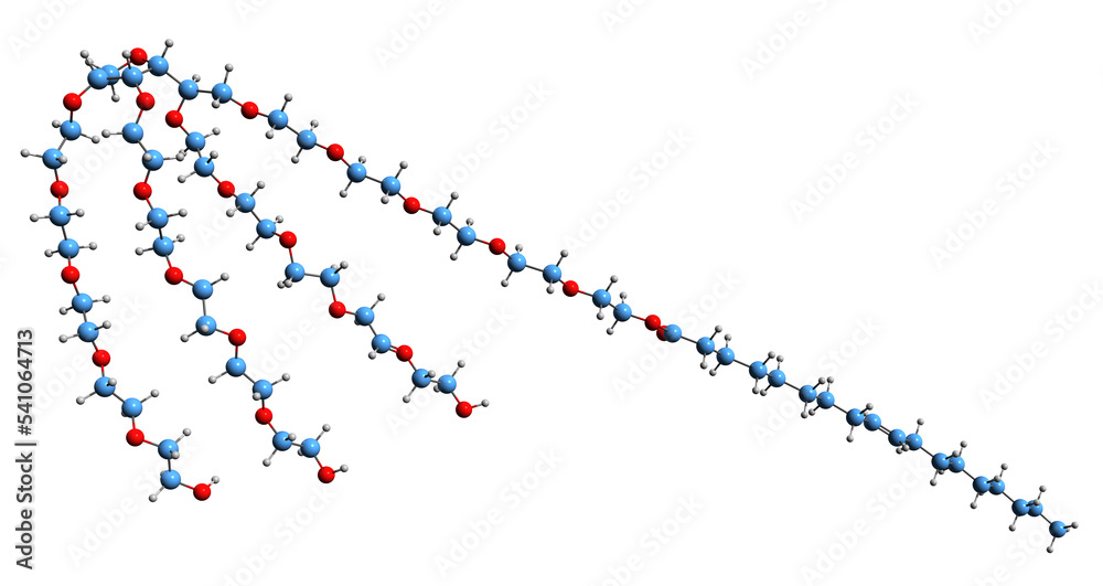 3D image of Polysorbate 80 skeletal formula - molecular chemical ...