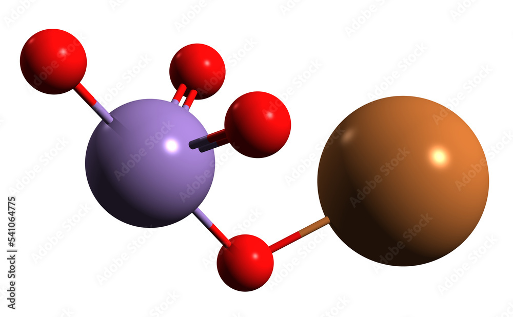 3D image of Potassium permanganate skeletal formula - molecular ...
