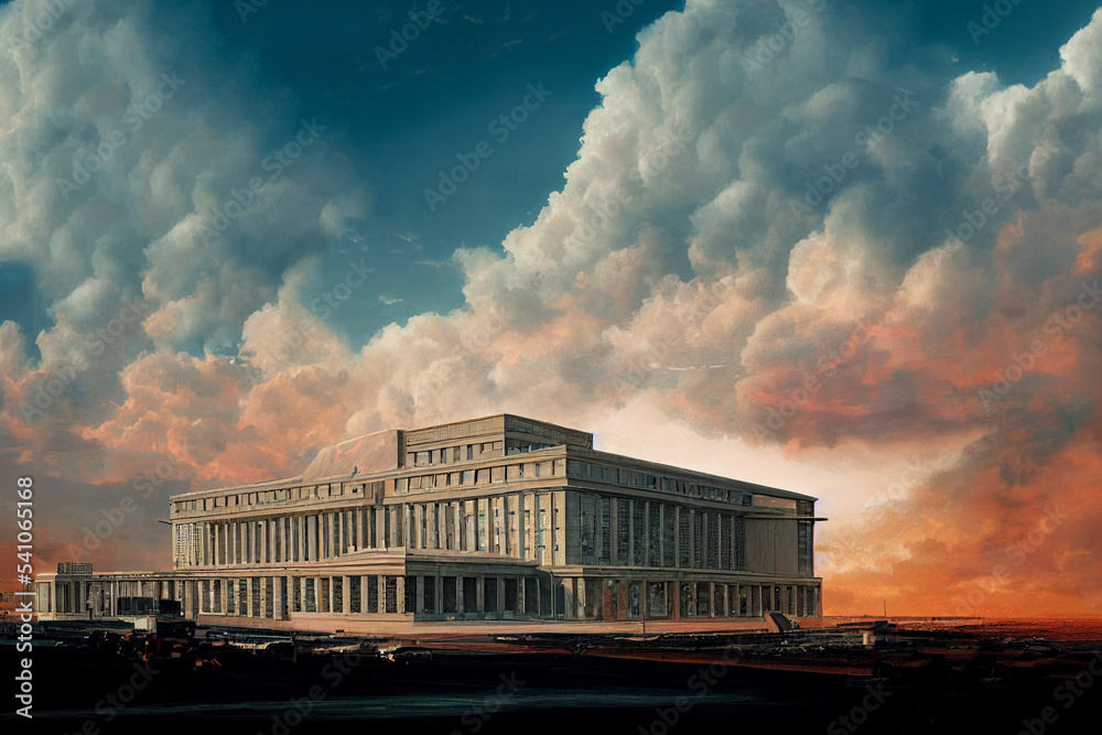 Pentagon building. Architecture of the American military headquarters ...
