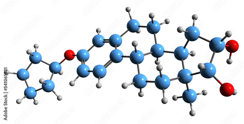3D image of Quinestradol skeletal formula - molecular chemical ...
